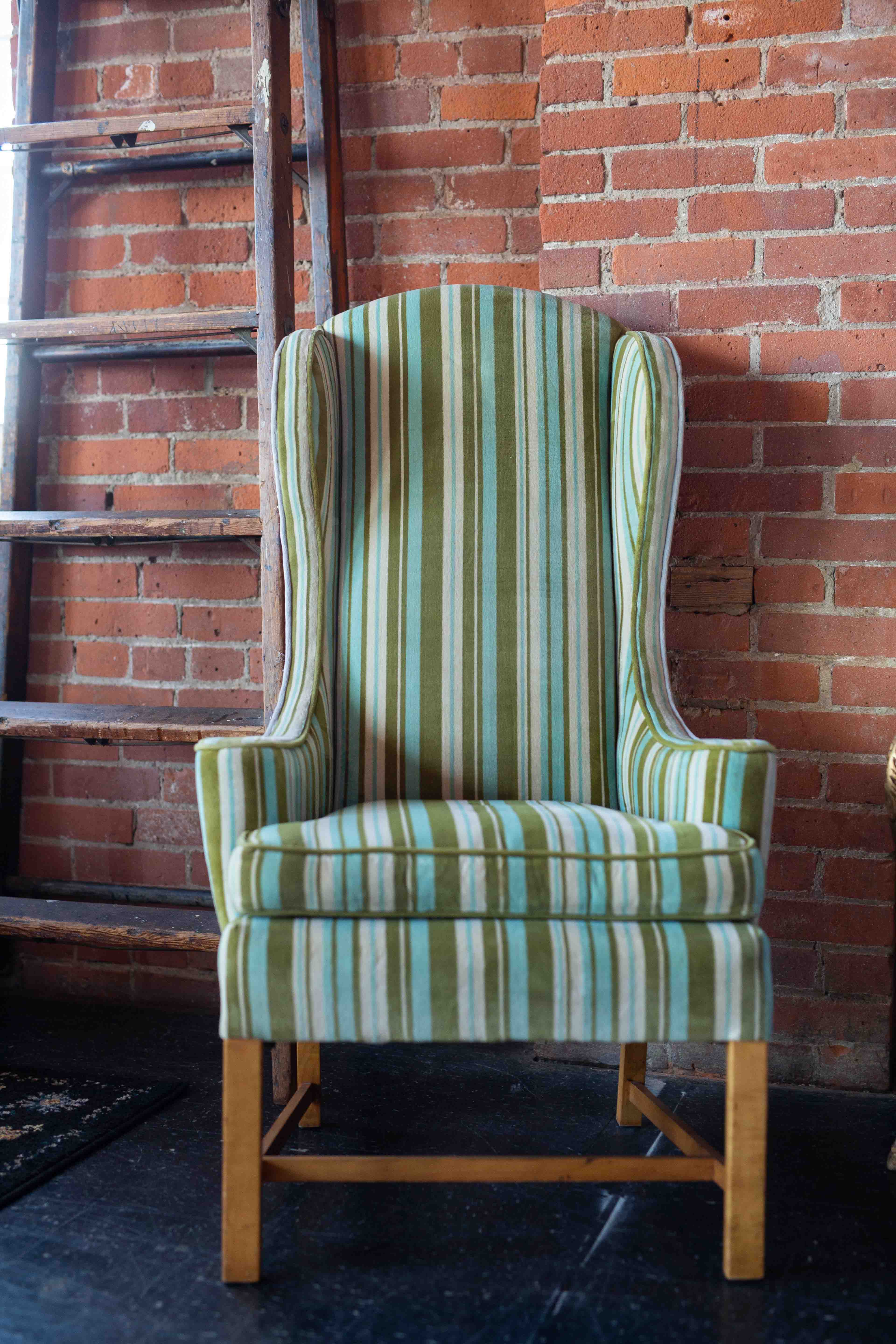 Vintage Wingback Upholstered Velvet Chair – HOUSE IN THE HEIGHTS